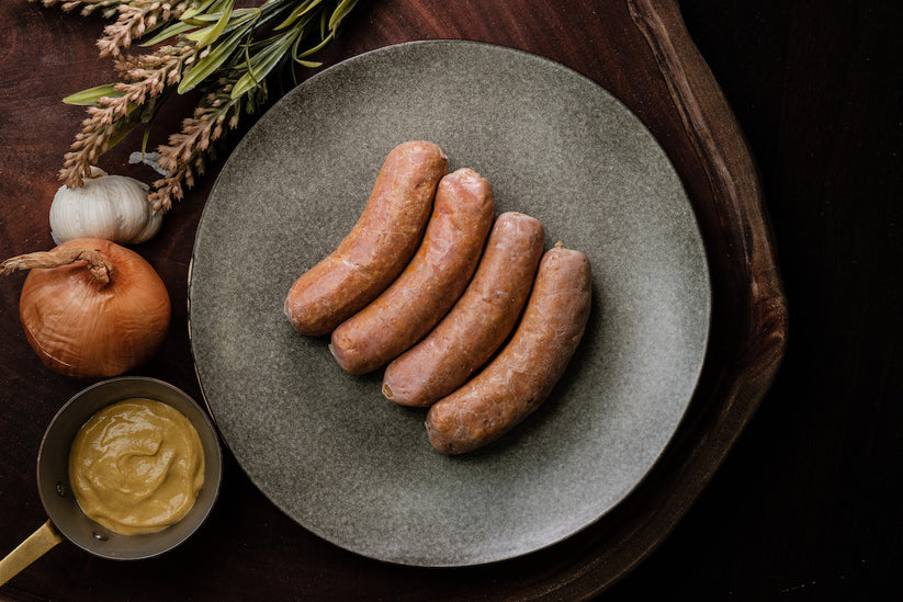 Classic Bockwurst, smoked, 4pc/pkt – Jill's Sausages